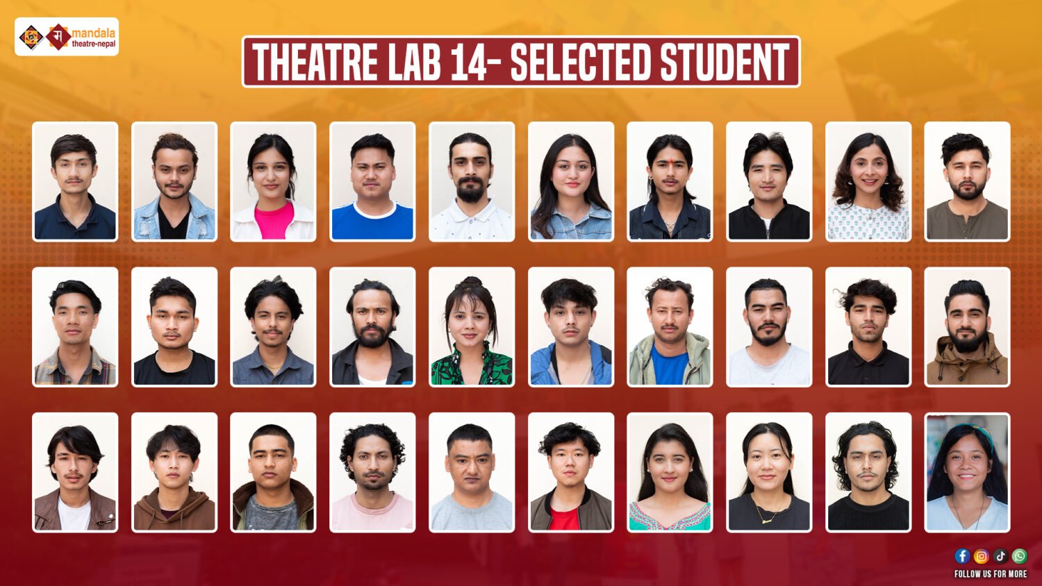Theatre Lab 14- Selected Students - Mandala Theatre Nepal